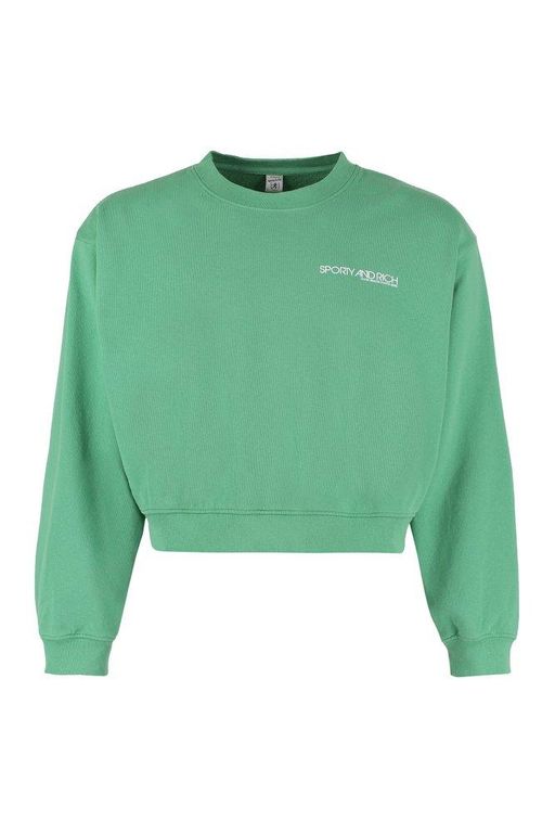 Logo-print Crewneck Cropped Sweater | SheFinds